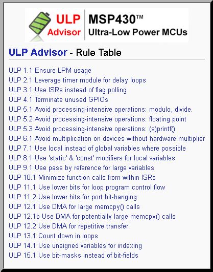 Ulp Advisortm Code Analyzing Tool Beta Now Available Msp Low Power Microcontroller Forum