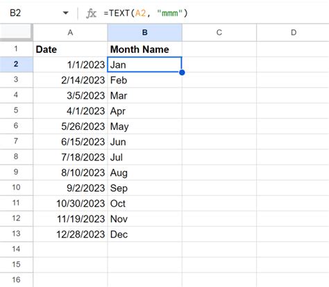 Google Sheets How To Show Date As Month Name