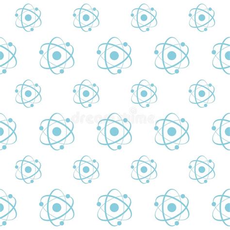Seamless Pattern From Atom Icon With Orbits The Nucleus And Electrons Stock Vector