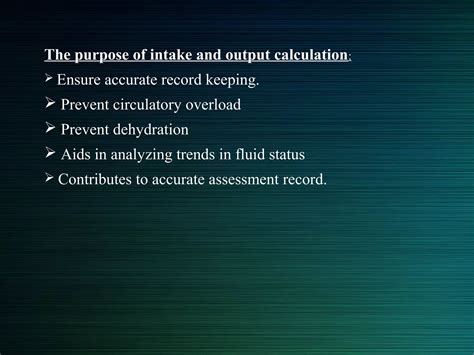 Intake And Output Chart PPT
