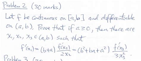 Solved Problem Marks Let F Be Continuous On A B Chegg