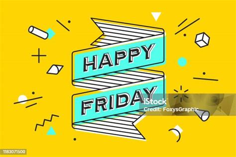 해피 프라이데이 빈티지 리본 배너 및 라인 스타일로 그리기 1980 1989 년에 대한 스톡 벡터 아트 및 기타 이미지 1980 1989 년 1990 1999 년