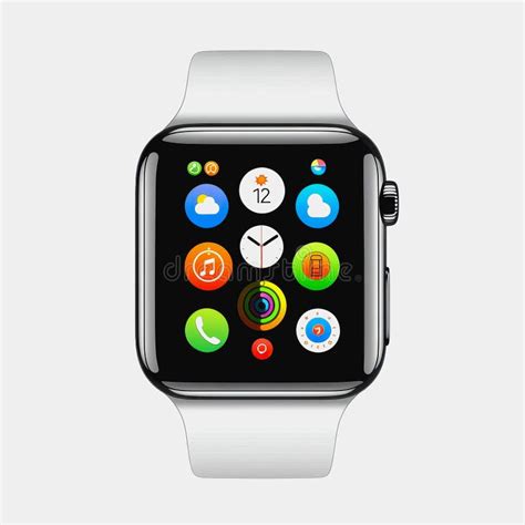 Stylish Smartwatch With Colorful App Interface On A Plain Background Showcasing Modern