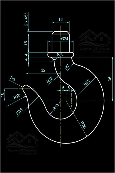 Draw A Crane Hook Autocad Solidworks Drawing Videos