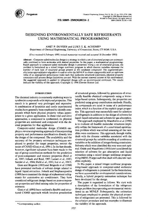 Pdf Designing Environmentally Safe Refrigerants Using Mathematical