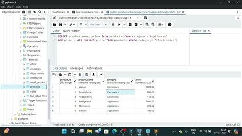 Postgresql Tutorial In Hindi All Operator Youtube