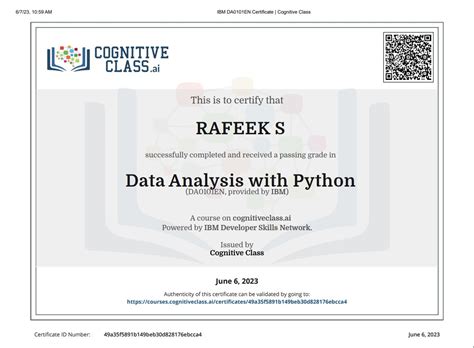 Dataanalysis Python Ibmdeveloperskillsnetwork Rafeek S