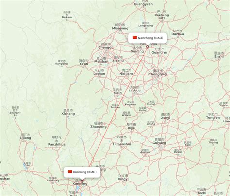 All Flight Routes From Kunming To Nanchong Kmg To Nao Flight Routes