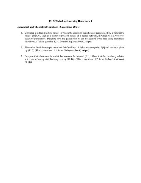 Cs 539 Machine Learning Homework 4 Questions Cs 539 Machine Learning