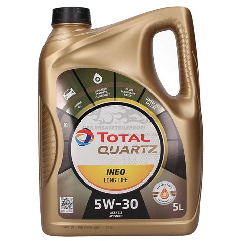 Total Motoröl 5L Quartz Ineo Long Life 5W-30 50400 50700 ACEA A3/B4 C3 ...