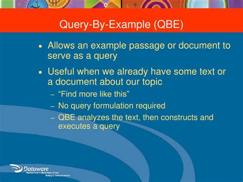 Ppt Datawares Document Clustering And Query By Example Toolkits