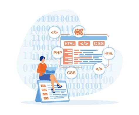 Programming And Engineering Development Tiny Girl Programmer Or Developer Create Code