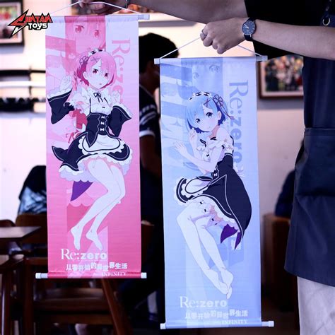 Anime Scroll Poster Rezero Ram X Rem Jintan Toys And Coffee Anime
