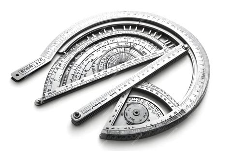 Folding Protractor Metal Measuring Tool Illustration Premium Ai Generated Image