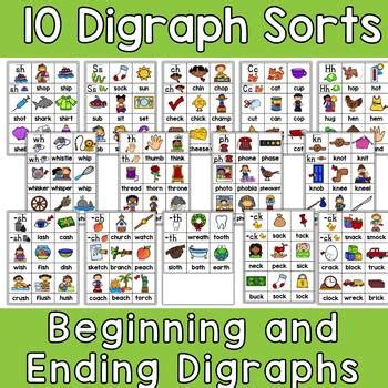 Digraph Picture Sorts By Lindsey Paulson Teachers Pay Teachers