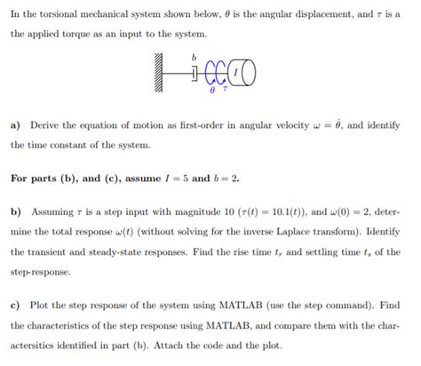Solved In the torsional mechanical system shown below θ is Chegg com