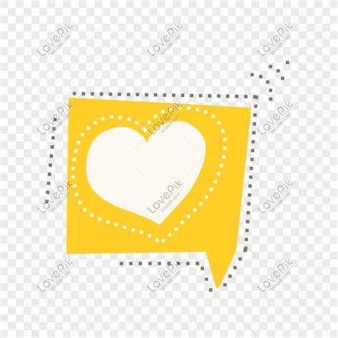 손으로 그린 대화 노란색 사랑 Png 일러스트 무료 다운로드 Lovepik