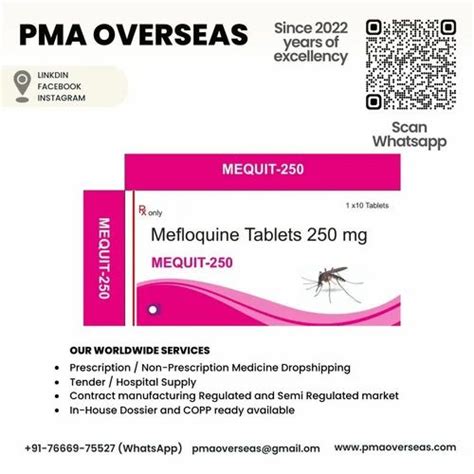 Mefloquine 250mg Tablets At Rs 450 Box Mefloquine Hydrochloride