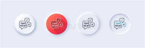 Fake News Line Icon Propaganda Conspiracy Chat Sign Line Icons