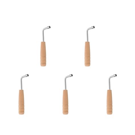 Frcolor 5pcs Wooden Handle L Shape Lyre Harp Tuning Wrench Lyre Tuning Wrench Creative Lyre