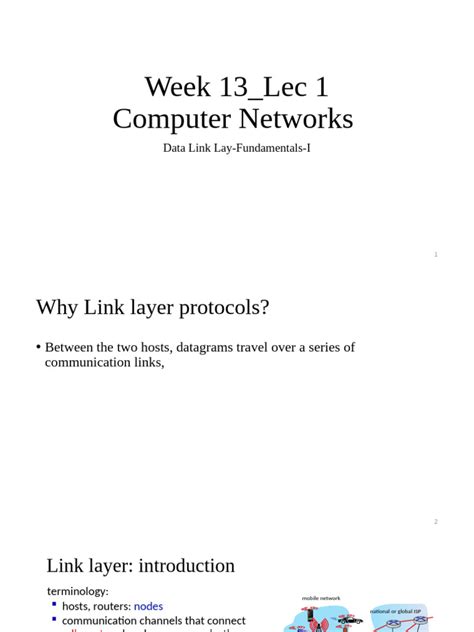 Week13 Lec1 Datalinklayerfundamentals I Pdf Computer Network