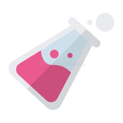 Tilted Pink Lab Flask Vector Stock Vector Illustration Of Beaker Bubbles 381470825