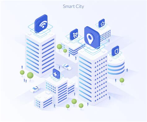 개념 설계를 위한 3d 아이소메트릭 스마트 시티 에너지 전력 기술 Iot 글로벌 네트워크 연결 프리미엄 벡터