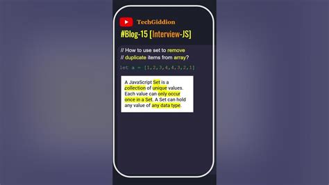 👍 ️ Blog15 Interview Js By Using Set Method How To Remove Duplicate
