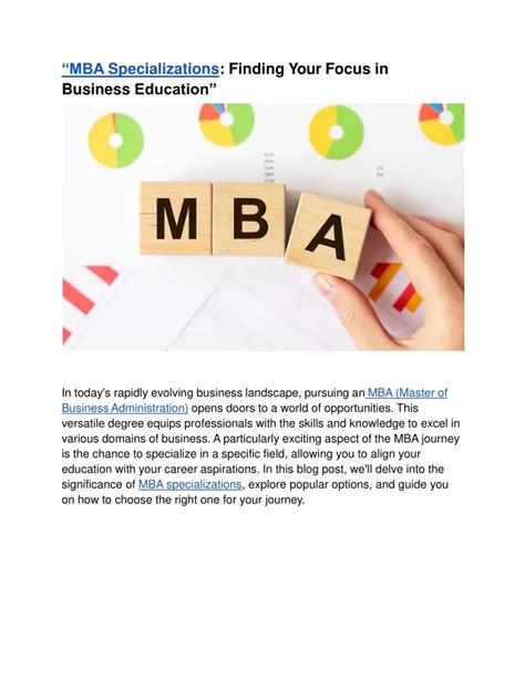 Ppt “mba Specializations Finding Your Focus In Business Education