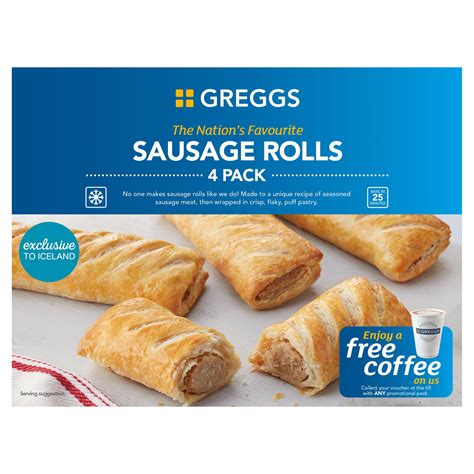 Greggs 4 Sausage Rolls 427g Iceland Foods
