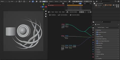 the ring spline based curl and swirl in geometry nodes 3d model