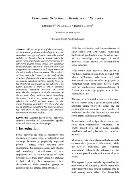 Pdf Community Detection In Mobile Social Networks