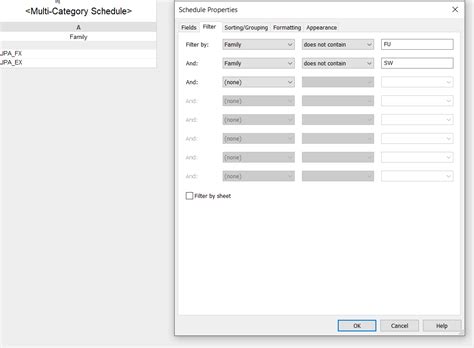 Solved Schedule Filters Autodesk Community