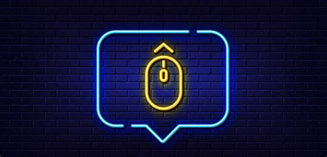 Swipe Up Mouse Line Icon Scrolling Arrow Sign Vector Image