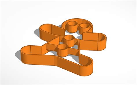 3d Design Gingerbread Man Cookie Cutter Final 13x15 Tinkercad
