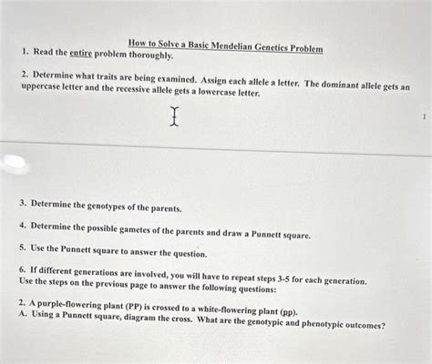 Solved How To Solve A Basic Mendelian Genetics Problem Chegg Com