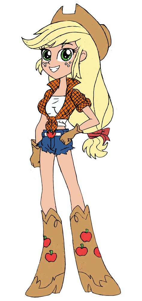 Human Applejack Colored By Edcom02 On Deviantart