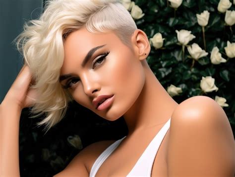 Premium Photo Model Photography With Edgy Hairstyle