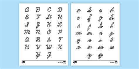 Alphabet Letters In Cursive Bubble Writing Twinkl Usa
