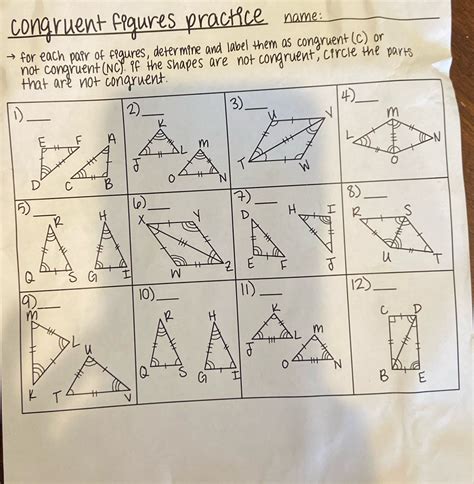 [solved] congruent figures practice name rightarrow