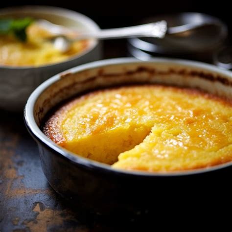 Spoonbread Soft Cornmeal Pudding Perfect As A Side Dish Stock