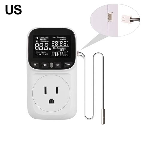 Digital Temperature Controller Socket Thermostat 220v With Timer Switch