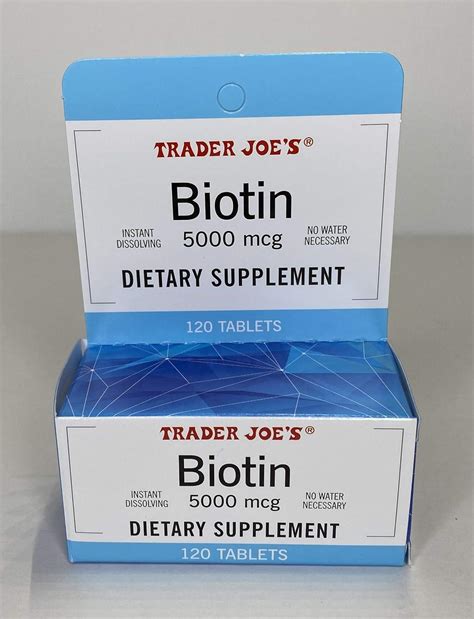 Trader Joes Biotin 5000 Mcg Dietary Supplement For Healthy Hair Skin