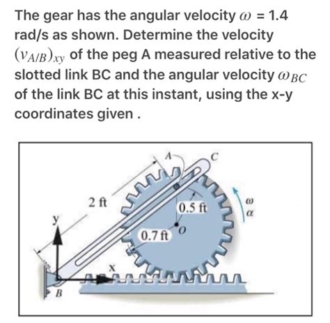 Solved The Gear Has The Angular Velocity Rad S As Shown Chegg Com