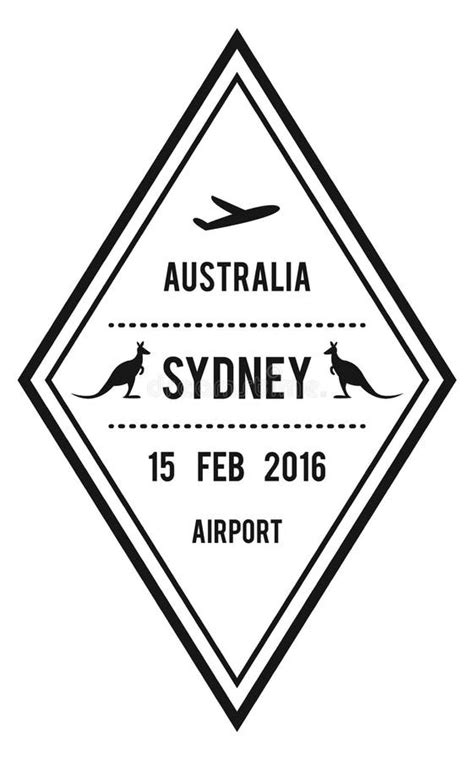 Airport Arrival Mark International Border Pass Stamp Stock Vector