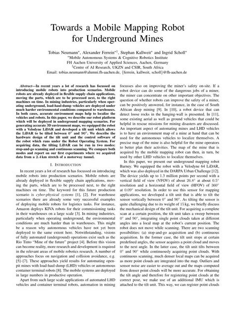 Pdf Towards A Mobile Mapping Robot For Underground · Pdf Filetowards A Mobile Mapping Robot