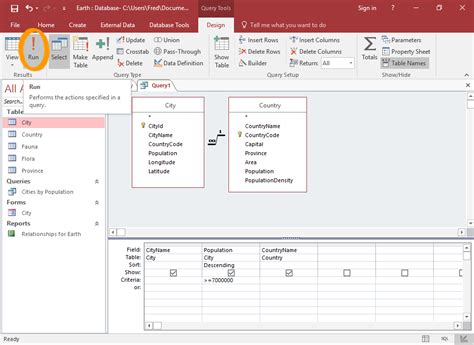 How To Create A Simple Select Query In Design View In Access 2016