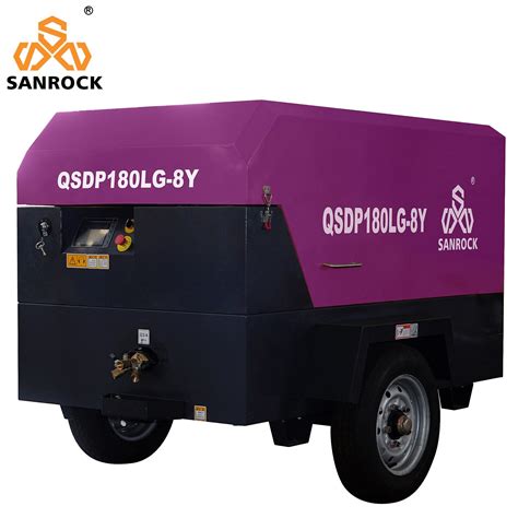 Diesel Screw Air Compressor With Wheels 8bar Portable Air Compressor