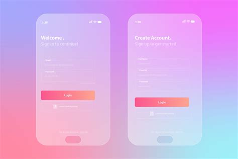Mobile App Login And Signup Ui Concept Graphic By Samina Zahan