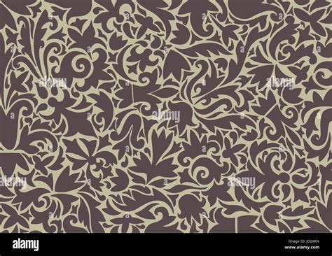 A Hand Drawn Non Repeating Pattern Inspired By Medieval Designs Stock